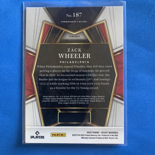 2021 Panini Select - Premier Scope Prizm #132 Zack Wheeler for sale ...