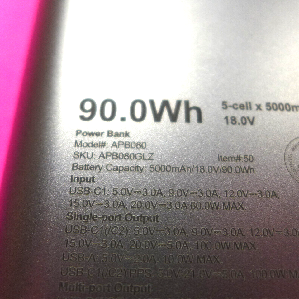 Targus APB080 90Wh Power Bank 5000mAh 18V APB080GLZ | eBay