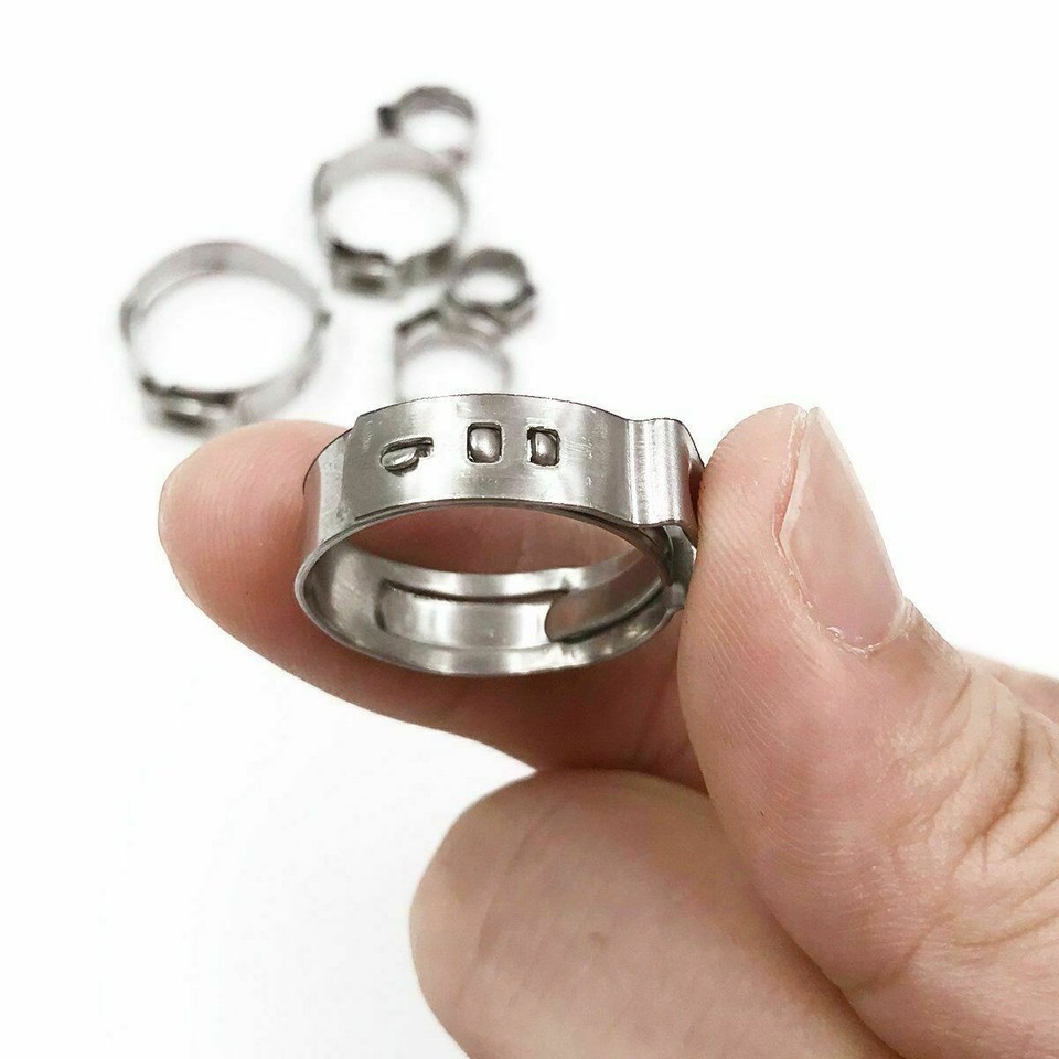 350X Single Ear Hose Clamps 304 Stainless Steel Crimp Hose Clamp Crimp ...