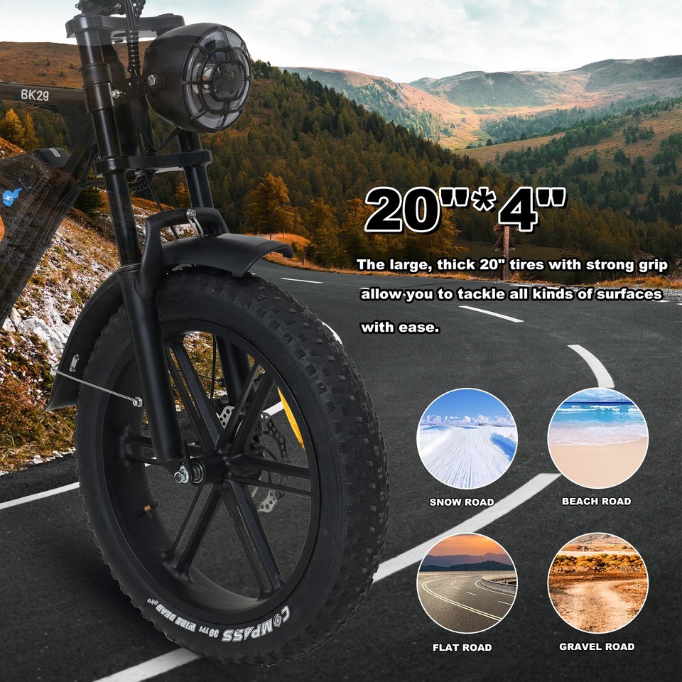 COLORWAY 750W Electric Bike for Adults 20X4.0 Fat Tire Off-Road E bike 48V/15Ah | eBay