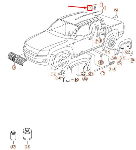 Audi Volkswagen Roof Luggage Rack Hole Bolt WHT006148 VAG OEM New ...