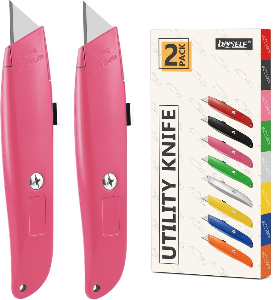 2Pack Utility Box Cutter Retractable Blade Heavy Duty, Box Opener for ...