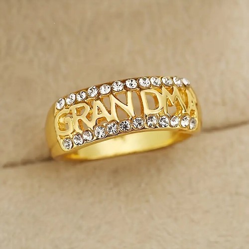 "GRANDMA" Band Ring 1.75Ct Round Cut Lab-Created Diamond 14K Yellow ...