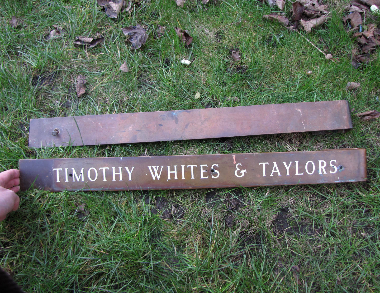 Old Large Bronze Timothy Whites Advertising Door Handles Boots Pharmacy ...