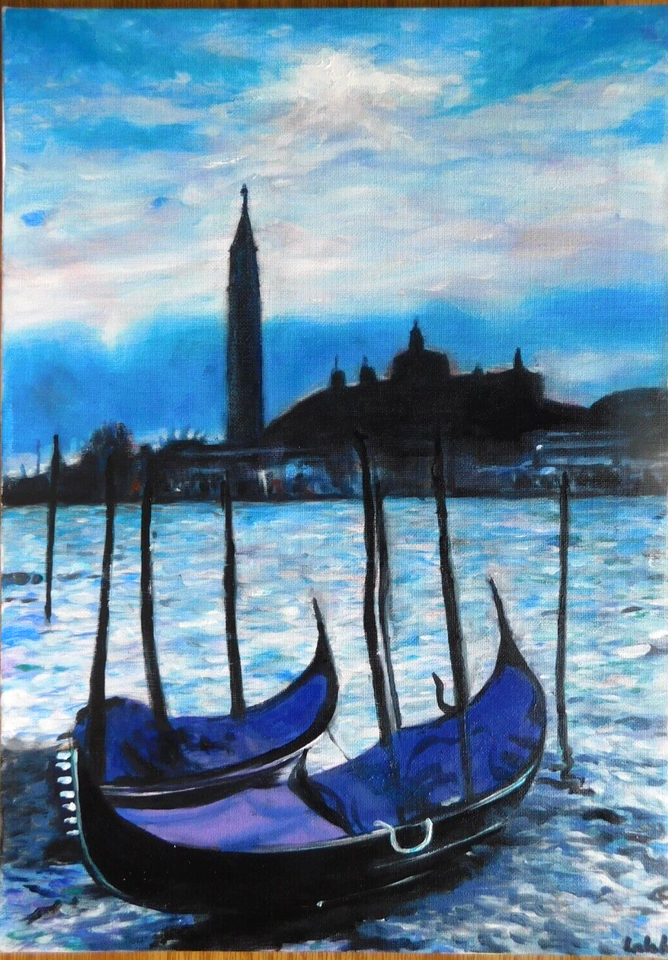 Original Oil Painting, Landscape, Signed by Nalan Laluk: "A View of ...