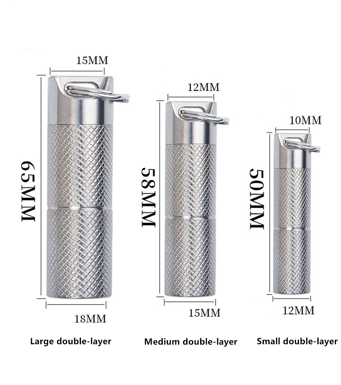 Titanium Waterproof Pill Box Mini Case Bottle Storage Keychain Outdoor ...