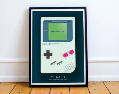 Nintendo Game Boy poster, retro gaming console, Gameboy print ...