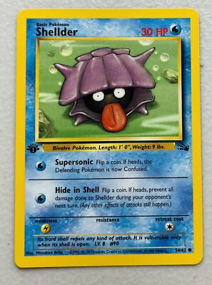 Shellder 54/62 1st Edition Fossil Set Pokemon Card | eBay