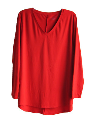 Lane Bryant True Deep Red Top Shirt Stretch Long Sleeve Sz 18/20 Chest ...