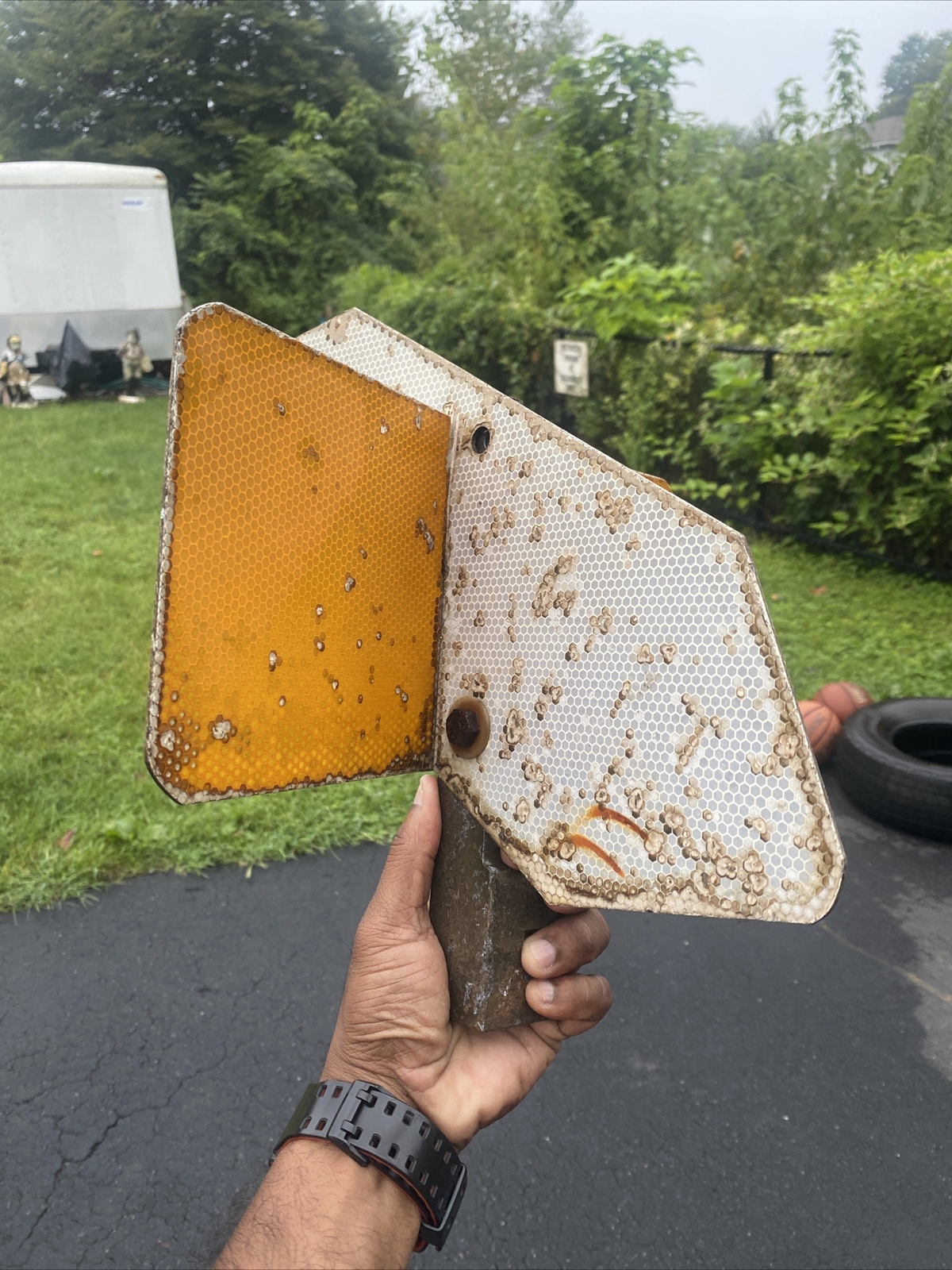 Vtg Railroad Train Switch Stand Flag White-Yellow Directional Arrows ...