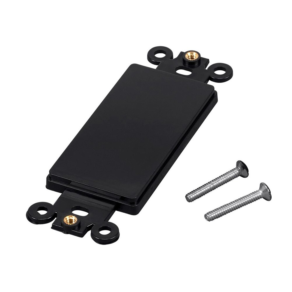 Blank Wall Plate Insert Decora Filler Cover Plastic Smooth Black White ...