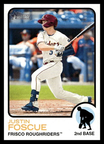2022 Topps Heritage Minors 1 Justin Foscue Rangers Baseball Card | eBay