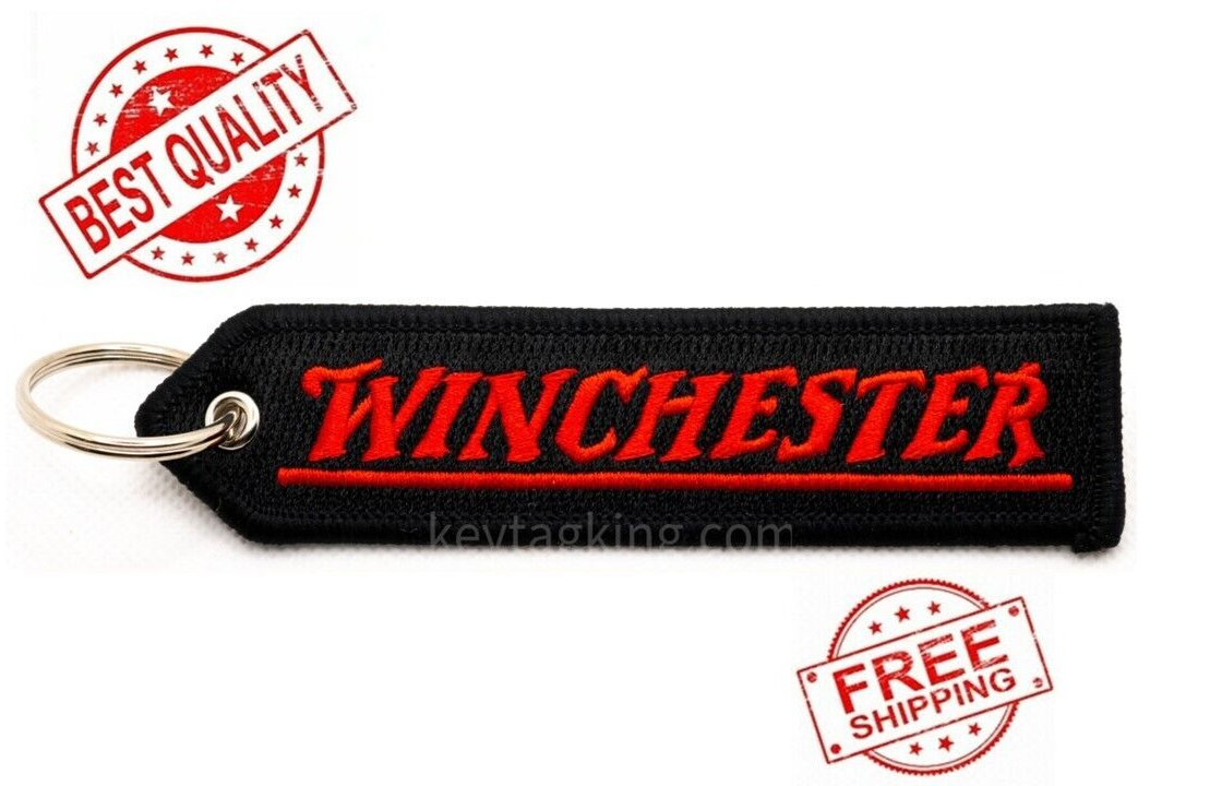 WINCHESTER Keychain Key Tag Double Sided Embroider FOB | eBay