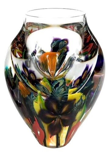 David Lotton Vase Lotton Art Glass Floral Bouquet 2009 | eBay
