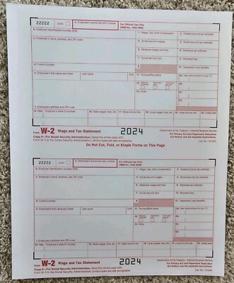 2024 W-2 IRS Wage And Tax Statement | eBay