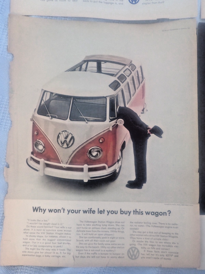 Vintage 1960s Volkswagen Bus,Bug and Squareback Sedan Print Ad Lot 6 ...