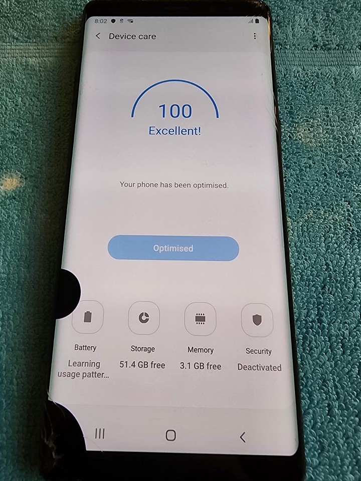 Samsung Galaxy Note 8 - Black (works fine but bleed and cosmetic damage ...