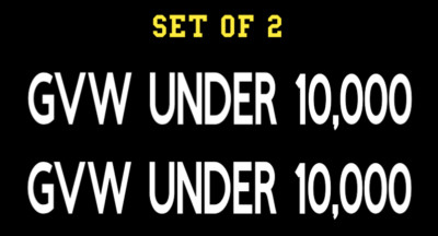 Set Of 2 GVW Under 10,000 SemiTruck Box USDOT Gross Vehicle Weight ...