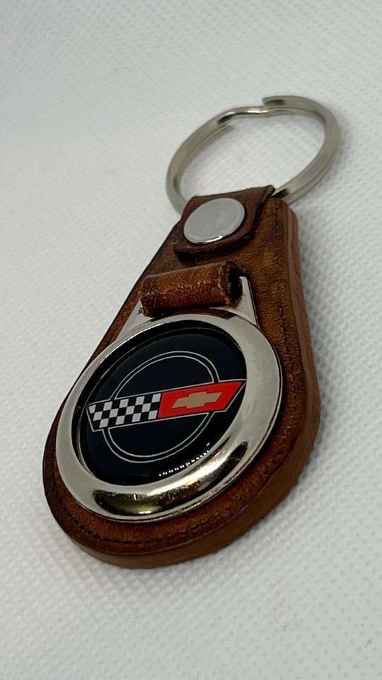 High Quality 100% leather RETRO KEYCHAIN FOR A BLACK C4 CORVETTE | eBay
