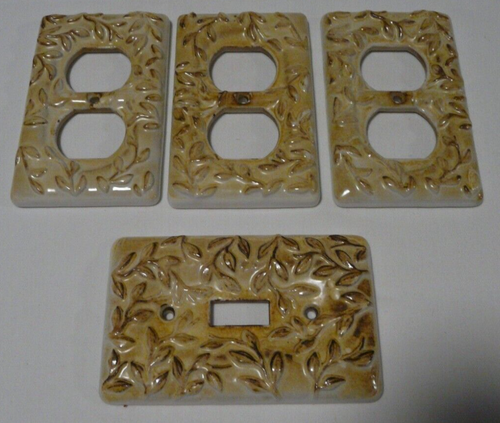 Brainerd Ceramic 1 Wall Plate 3 Outlet Covers Toasted Almond Shabby ...