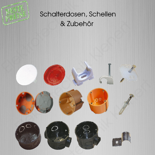 Hohlwanddosen Schalterdosen, Schellen Zubehör AP UP Installation ...