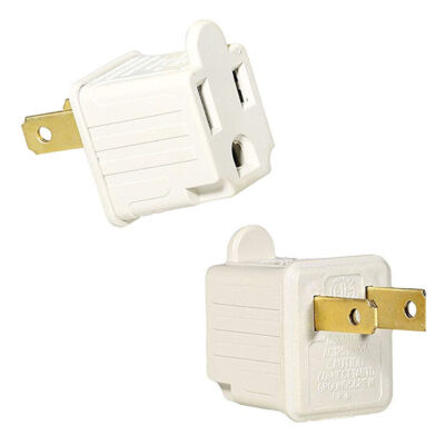 Lot of Two 3 Prong Plug to 2 Prong Outlet Electrical Grounding Adapter ...