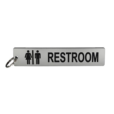 Silver Key Tag Jumbo Restroom Key Ring Office Hospitality Restaurant ...