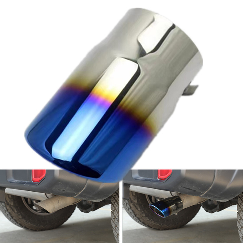 Car Baked Blue Exhaust Pipe Tip Muffler Steel Stainless Trim Tail Tube ...