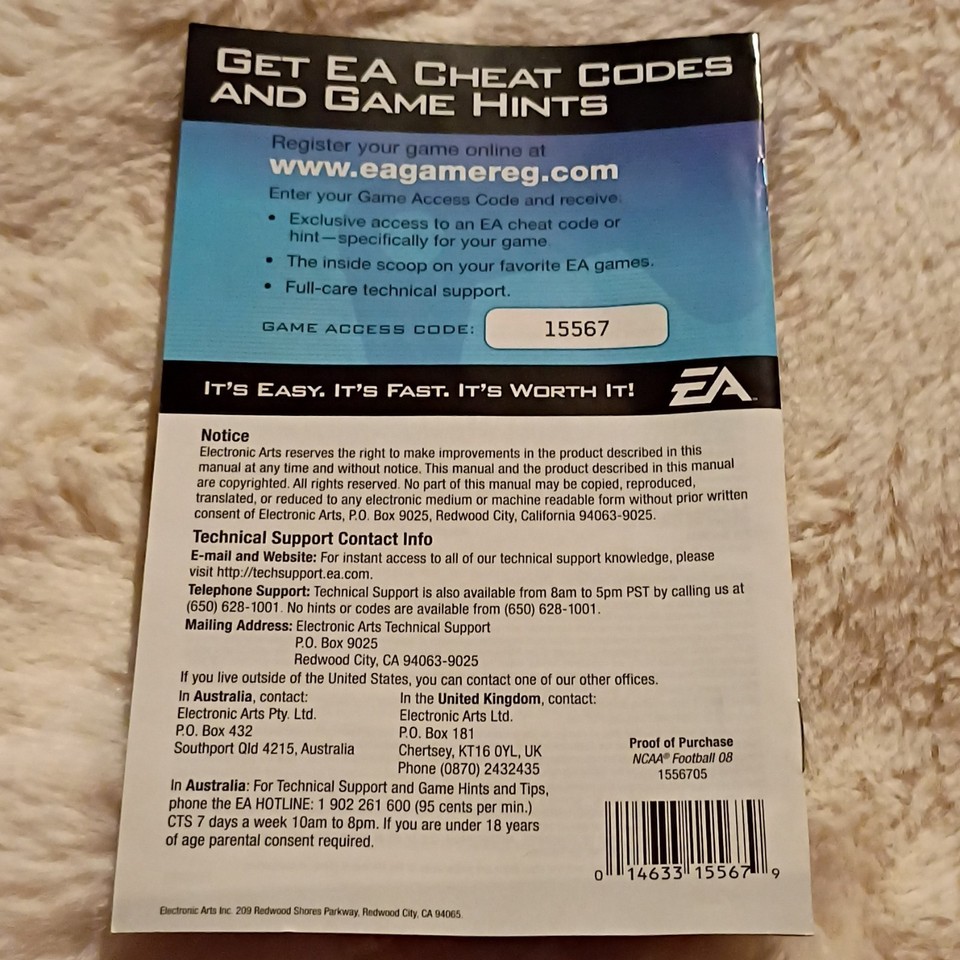 EA Sports NCAA Football 08 Xbox 360 Game American Football 2007 w ...