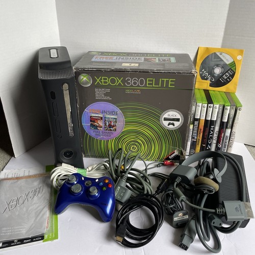 Microsoft Xbox 360 Elite 120GB Console Bundle W/Box + 10 games *TESTED ...