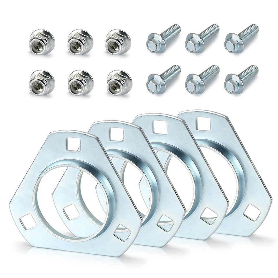 1" Live Axle Bearing Kit 3 Hole Flangettes Mount Hangers For Go Kart ...