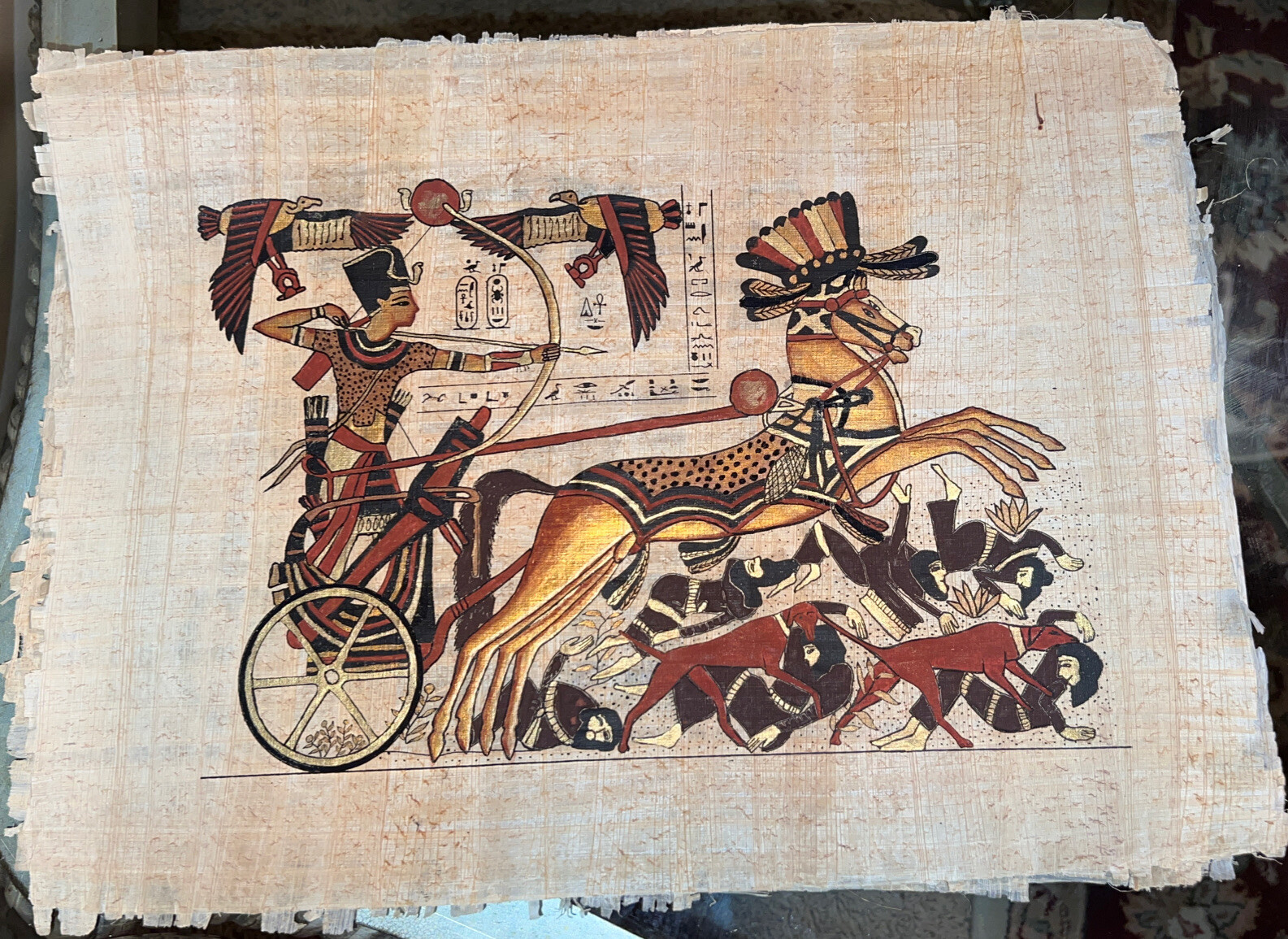 Authentic Hand Painted Ancient Egyptian Papyrus, Replica From Temple walls | eBay