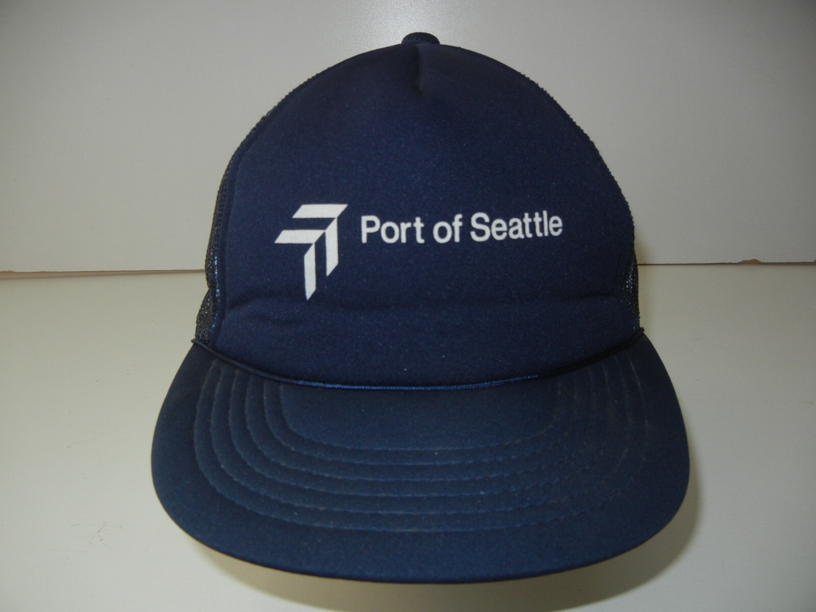 Vtg 90s PORT OF SEATTLE Longshoreman Blue TRUCKER HAT Work Gear ...