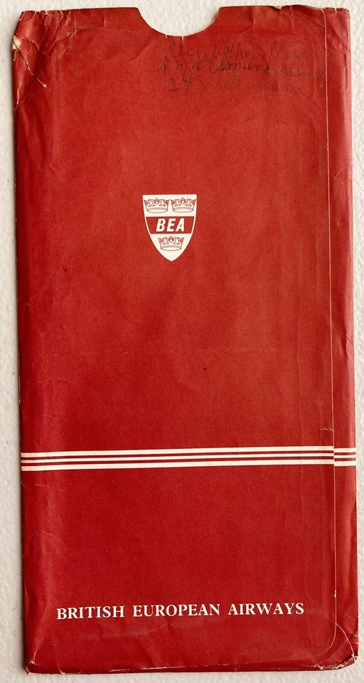 BEA British European Airways Airlines Seat Back folder - Envelope Only ...