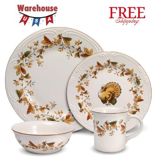 Autumn Berry 16 Piece Dinnerware Set, Service for 4, Multi Colored | eBay