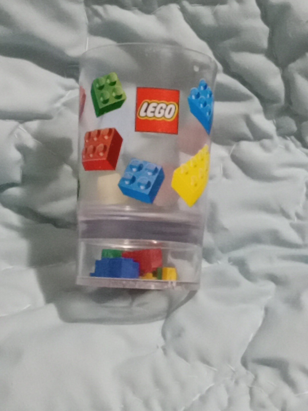 -*{J182} Plastic Kids Lego Cup With Lego Pieces On The Bottom | eBay