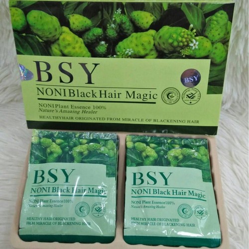 BSY Noni Black Hair Magic Color Dye Shampoo 20 sachets x 20ml ( 1 Box ...