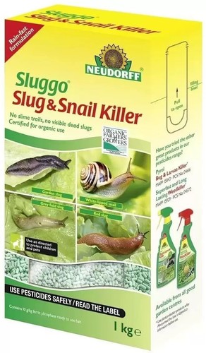 Neudorff Sluggo Ready Use Organic Slug Snail Killer Pellets Ferric ...