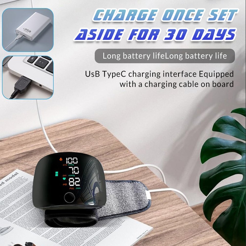 Automatic Wrist High Blood Pressure Monitor BP Cuff Machine LED Heart ...