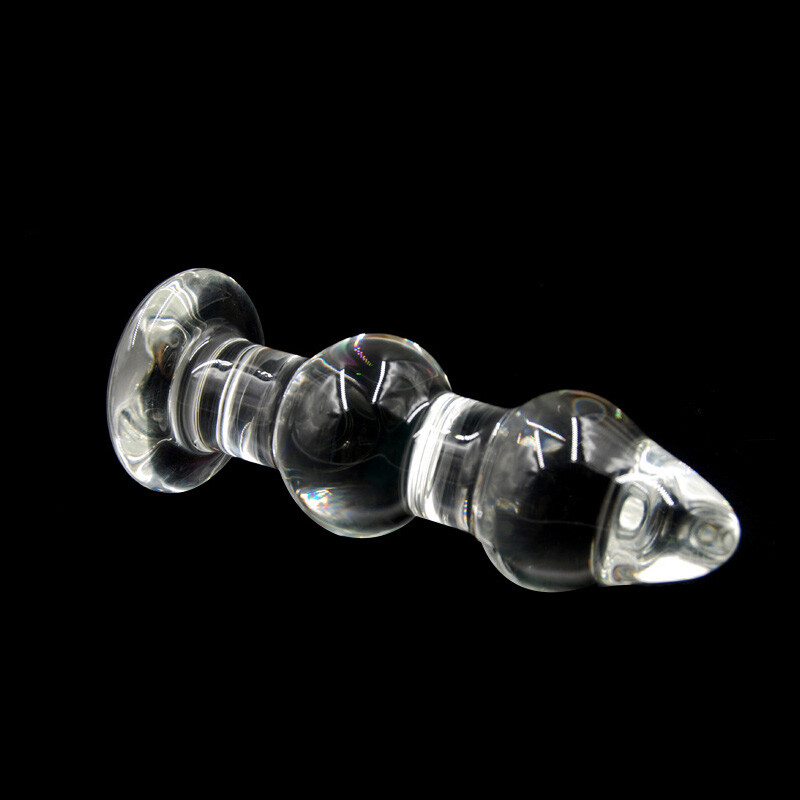 Sex Toy Huge Glass Thruster Dildo Dong Butt Plug Crystal Anal Trainer ...