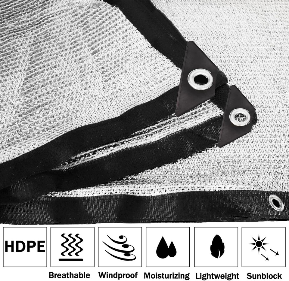 Aluminet 85% Heavy Duty Shade Cloth Mesh Sun Block Fabric Sun Reflect ...