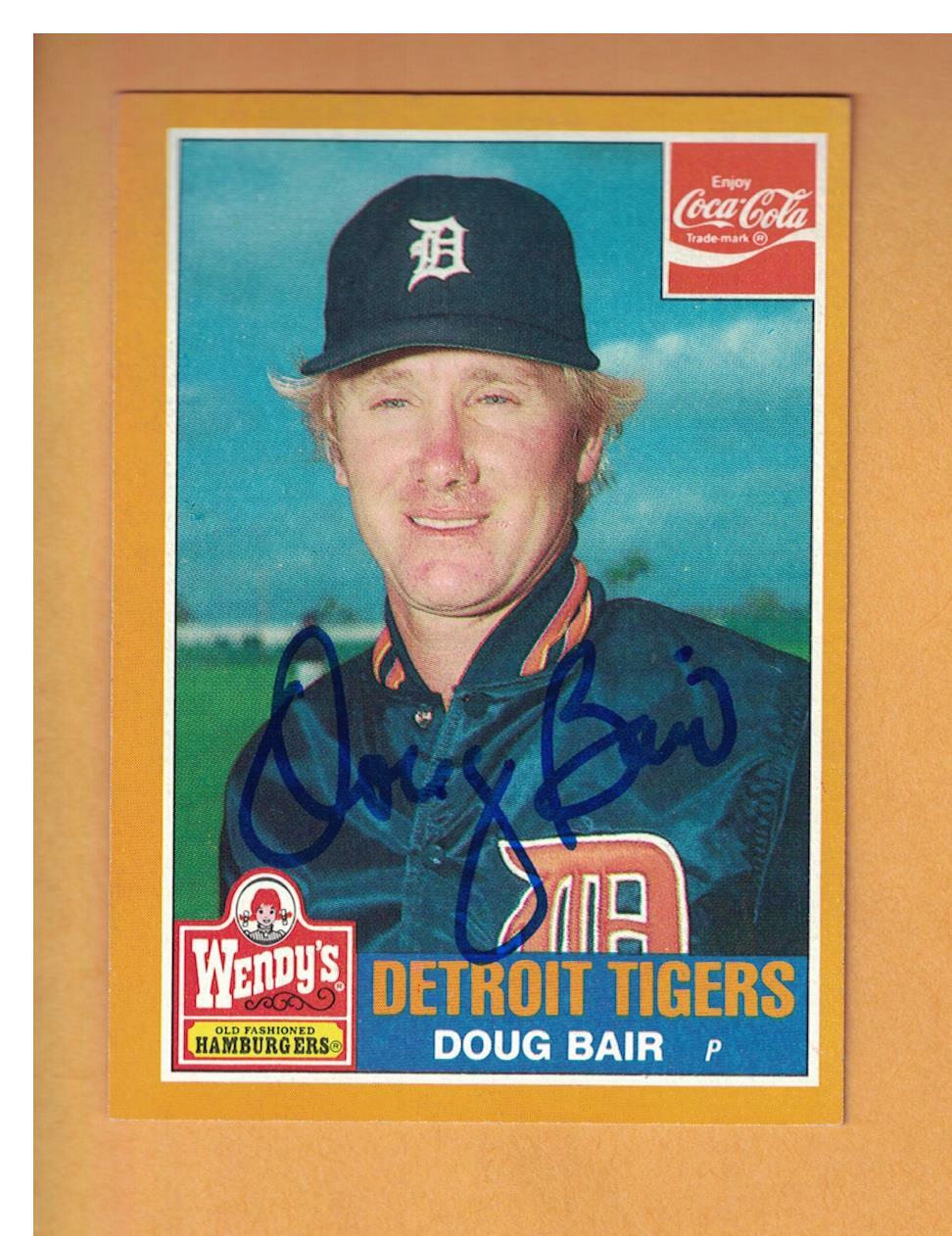 Doug Bair AUTOGRAPHED 1985 TOPPS WENDY'S BASEBALL CARD SIGNED Detroit ...