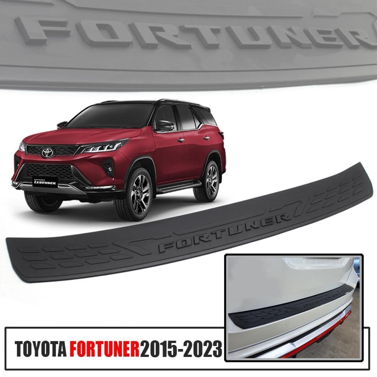 Tailgate Rear Bumper Scuff Plate Protect Matte Black For 2015-23 Toyota ...