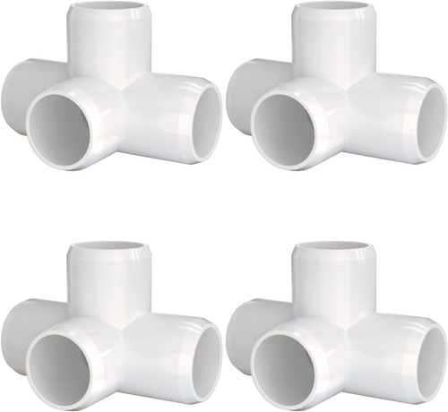 1" PVC Fittings 4 Way (4-Pack) Furniture Grade, Elbow Connector, Heavy ...