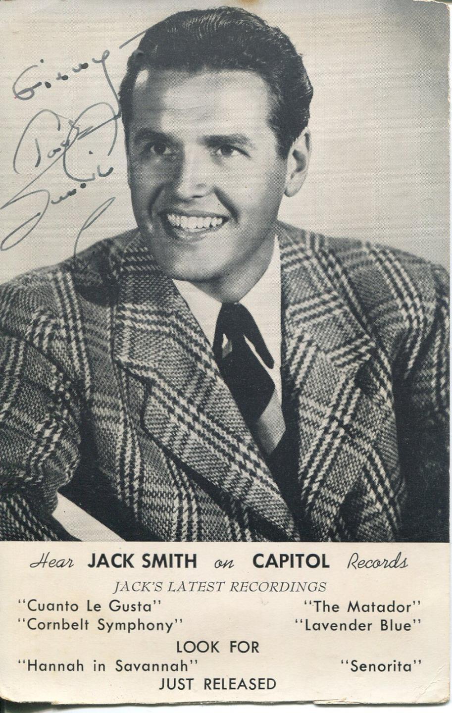 Smilin Jack Smith Autograph The Andy Griffith Show & Martha Tilton ...