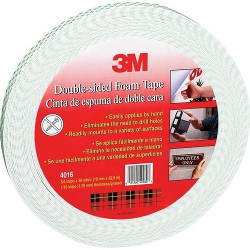 3M 4016 Double Coated Foam Tape 0.75" x 5yd White 4016 for sale online ...