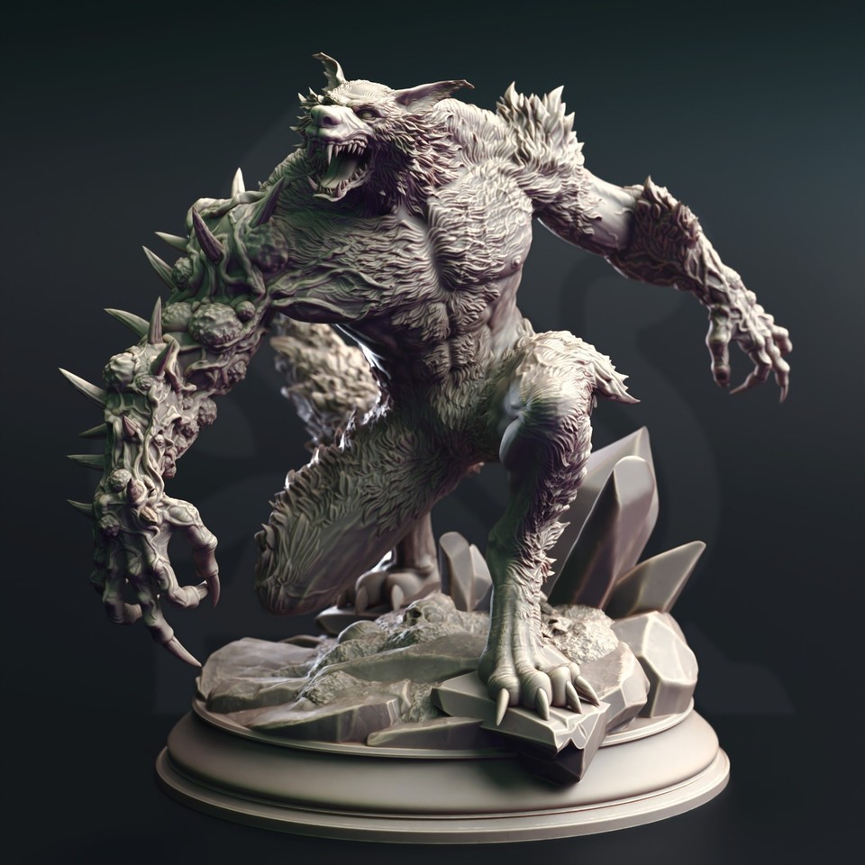 Abominable Werewolf Miniature 3D Printed Resin DnD Monster Figure for ...
