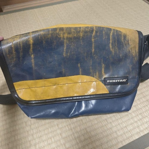 FREITAG Canvas Shoulder Bag Blue Yellow Recycled Truck Tarpaulin | eBay