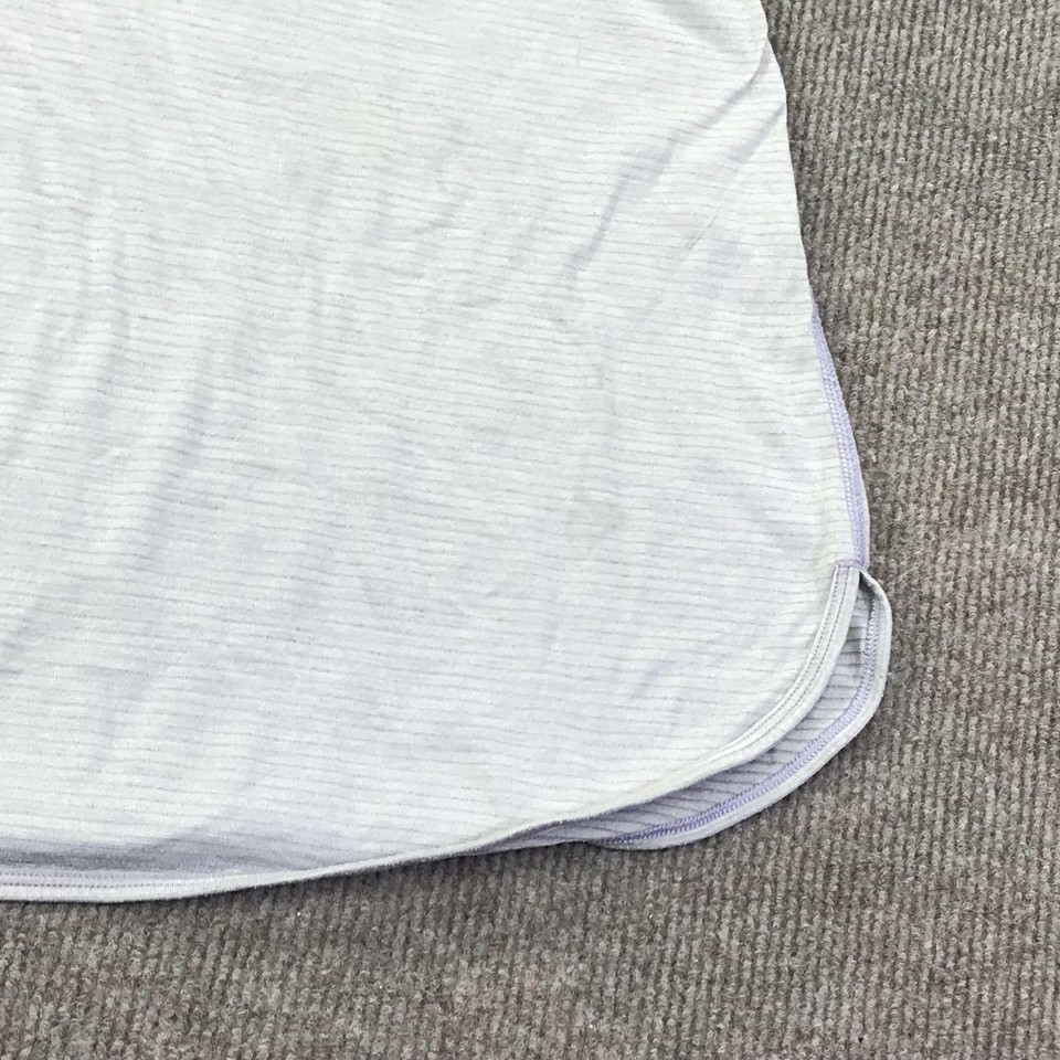 Lululemon Tank Top Womens Medium Gray Stripe Racerback Lightweight Yoga ...