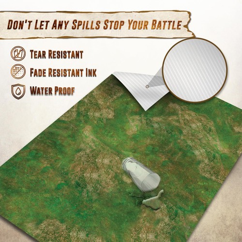 Battle Game Mat DND - 48 x 72 Wargaming Tabletop Map - Gaming Board ...